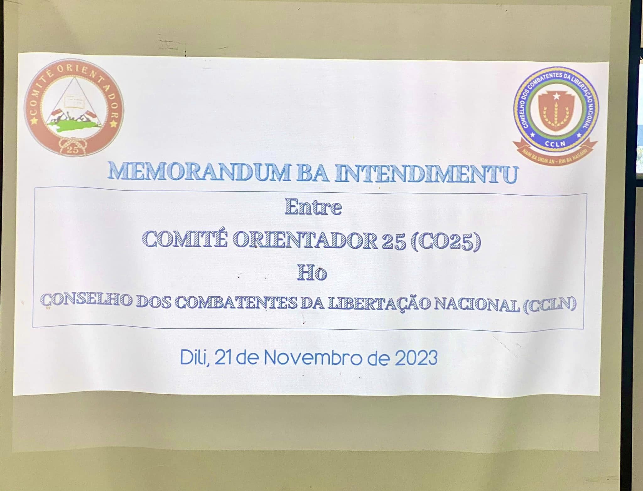 ASSINA MEMORANDU BA INTENDIMENTU ENTRE CCLN HO CO25 – CCLN TIMOR-LESTE